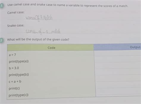 1 Use Camel Case And Snake Case To Name A Studyx