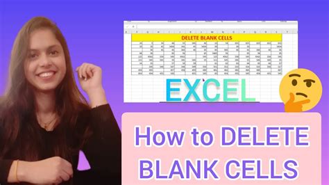 How To Delete Blank Cells In Excel Youtube