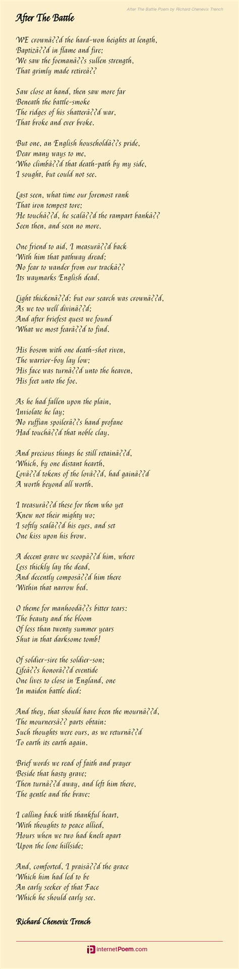 After The Battle Poem At Lorelei Rios Blog
