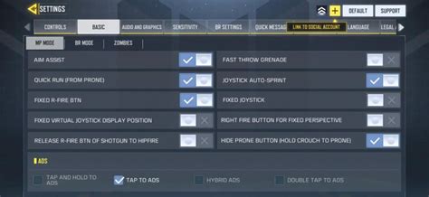 Codm Unbeatable Basic And Sensitivity Settings Layout Mobile Gaming Hub
