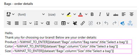 How To Create And Use Datasets In Email Templates In Outlook