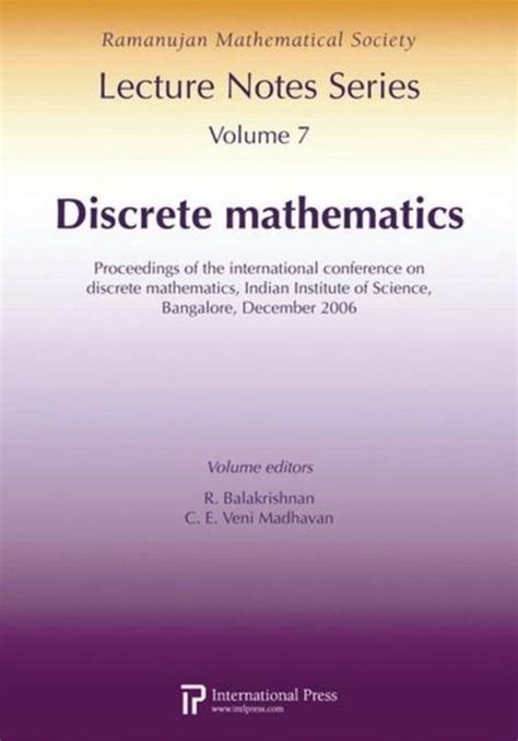 Ramanujan Mathematical Society Lecture Notes Discrete Mathematics