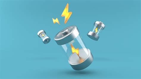 내부 배터리에는 전기가 있습니다 블루 배경에 떠에코와 지속 가능한 디자인을위한 소프트 팝 일러스트 스타일3d 렌더링 배터리 전원에 대한 스톡 사진 및 기타 이미지 Istock