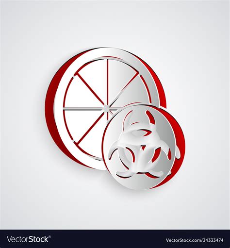 Paper Cut Genetically Modified Citrus Fruit Icon Vector Image