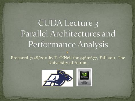 Ppt Cuda Lecture 3 Parallel Architectures And Performance Analysis