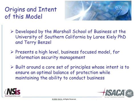Ppt A Business Model For Information Security Management Bmis