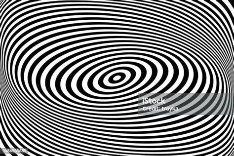 추상적인 Op 아트 줄무늬 선 패턴에서 소용돌이 움직임과 3d 환상을 비틀고 있습니다 3차원 형태에 대한 스톡 벡터 아트 및 기타 이미지 3차원 형태 검은색 곡선