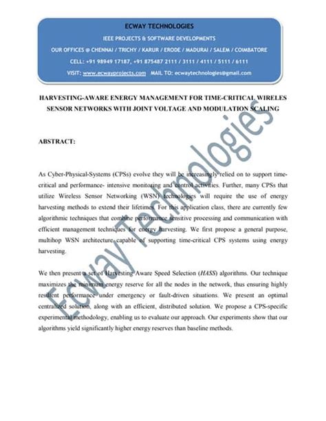 Java Harvesting Aware Energy Management For Time Critical Wireless Sensor Networks With Joint
