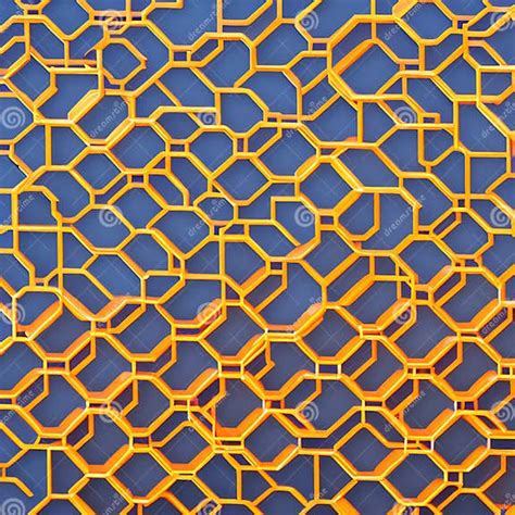 A Repeating Pattern Of Interlocking Hexagons In Shades Of Orange And Pink1 Generative Ai Stock
