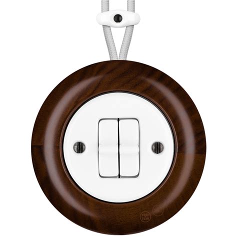 Wooden Porcelain Surface Mounted Nucleus Double Toggle Switch Dyke And Dean