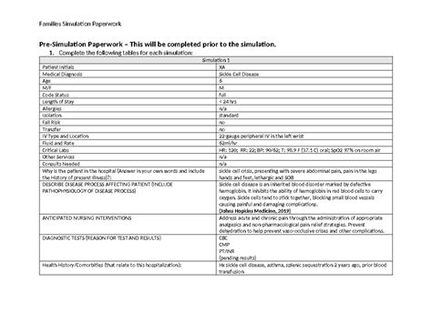 Simulation Paperwork 1 Complete The Following Tables For Each Simulation Simulation 1