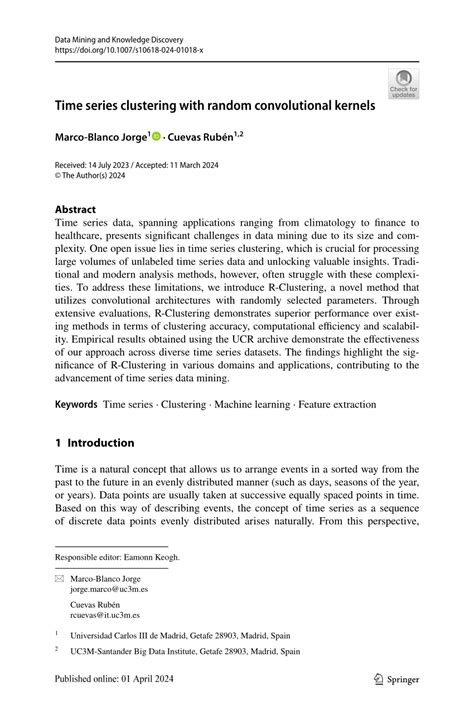 Pdf Time Series Clustering With Random Convolutional Kernels