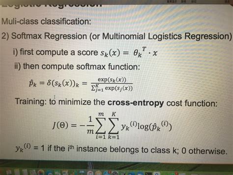 Recall The Multi Class Softmax Regression Model On