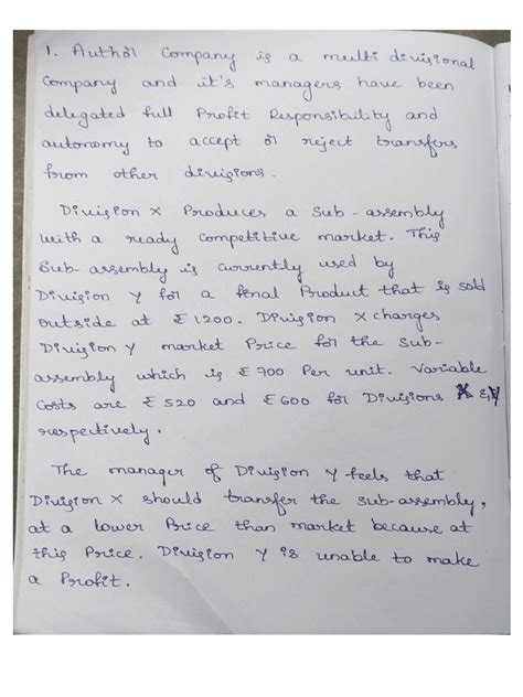 Transfer Pricing Practice Problem Solution Pdf