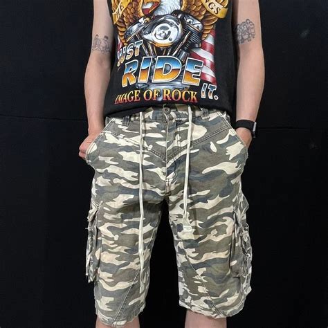 빈티지 올드스쿨 밀리터리 카고 숏 팬츠 세컨웨어