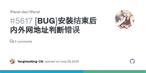 Bug 安装结束后内外网地址判断错误 · Issue 5617 · 1panel Dev1panel · Github