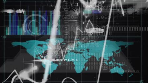 Animation Of Statistics And Data Processing Over World Map Stock Footage Video Of Digitally