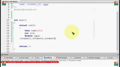 Bangla C Programming Tutorial 93 Structures And Unions Create Structure
