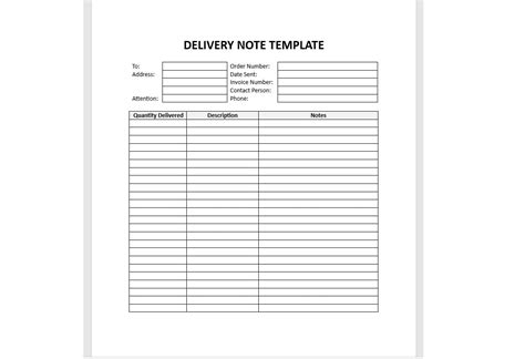 Delivery Note Template Editable Note Note Template Word Template