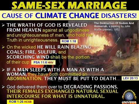 The MARRIAGE AND FAMILY UNIVERSE Climate Change Cause 7 DID YOU KNOW THAT SAME SEX MARRIAGE