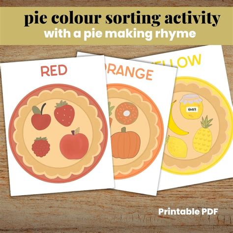 Making Pie Colour Sorting Activity Preschool Printables Preschool