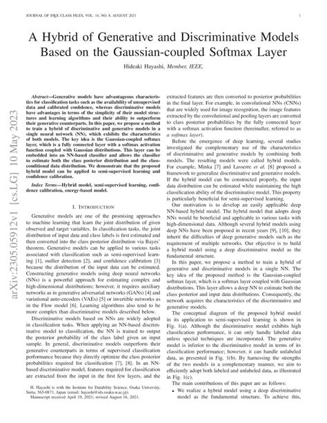 A Hybrid Of Generative And Discriminative Models Based On The Gaussian
