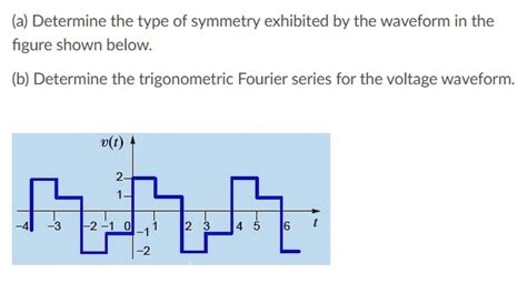 A Determine The Type Of Symmetry Exhibited By The Waveform In The Figure Shown Below B