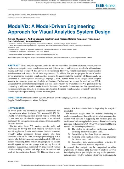 Pdf Modelviz A Model Driven Engineering Approach For Visual Analytics System Design