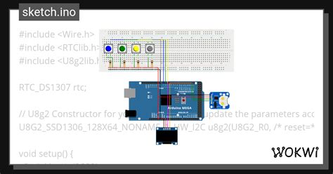 Arduino Mega 1306 Oled U8g2 Using Rtc Ds1307 To Display The Time No