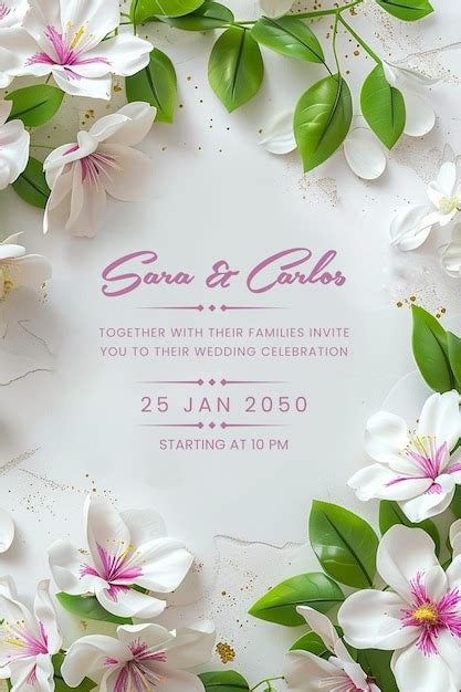 웨딩 초대 컨셉 포스터 템플릿 프리미엄 Ai 생성 Psd