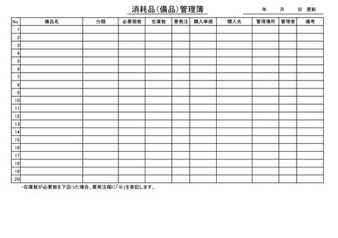 わかりやすい！備品管理簿（台帳・一覧表）がexcel・wordで作り方が簡単にリスト作成の無料テンプレートをダウンロード
