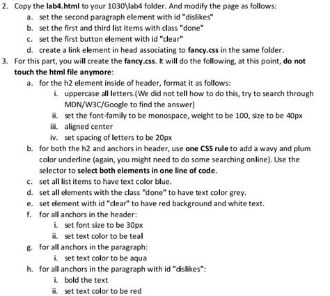 Solved Copy The Lab4html To Your 1030 ﻿lab4 ﻿folder And