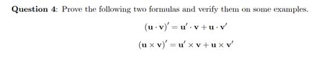 Solved Question Prove The Following Two Formulas And Chegg Com