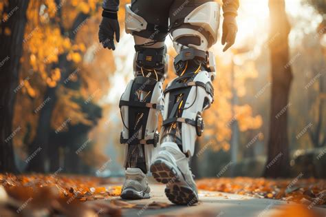 Robotic Exoskeleton Technology A Person Using A Robotic Exoskeleton For Enhanced Mobility And