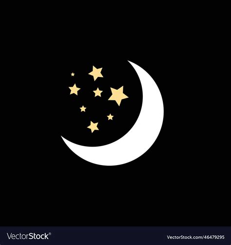 Half Moon With Stars Clip Art Royalty Free Vector Image