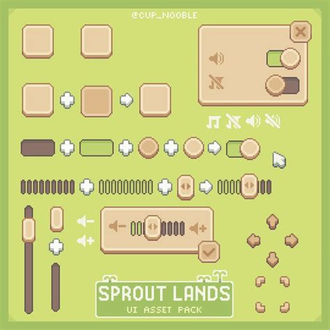 Preview Of Ui Sprites In Sprout Lands Ui Pack