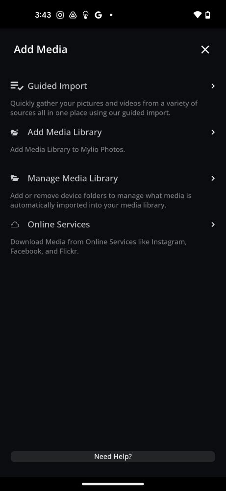 Add Media From Android Media Library Mylio Photos Version 243