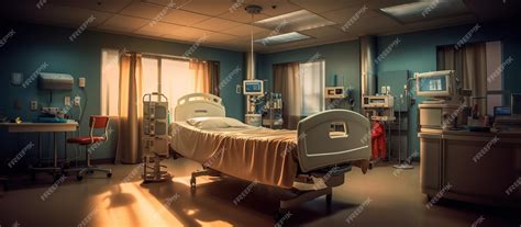 Free Psd Hospital Recovery Room With Beds And Chairs Generative Ai