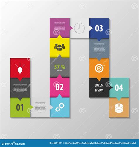 Abstract Infographic Vector Squares Style Template Stock Vector Illustration Of Futuristic