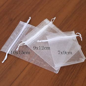 Sacchettini Per Confetti Sacchetti Organza 100 Pezzi 10x15cm Bianco
