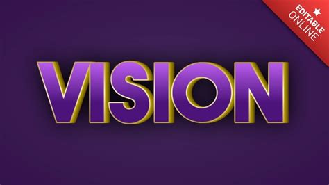 Vision Golden Purple D Text Effect Generator