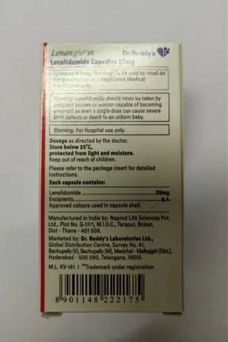 Lenangio Lenalidomide25 Mg 25mg Lenalidomide Capsule For Hospital