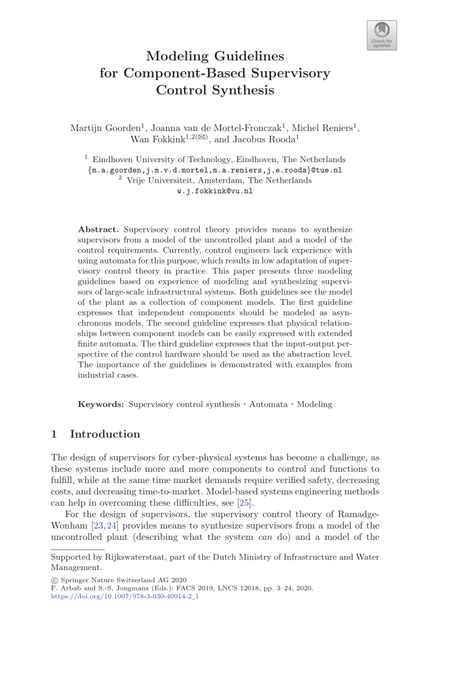 Pdf Modeling Guidelines For Component Based Supervisory Control Synthesis