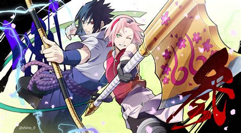 Haruno Sakura And Uchiha Sasuke Naruto And More Drawn By Shiino Danbooru