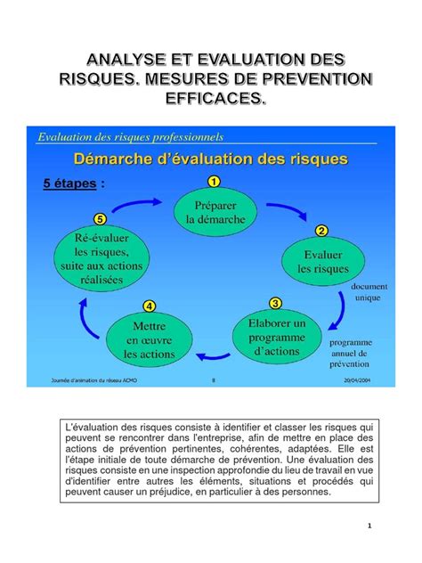 Méthodologie Dévaluation Des Risques Pdf Prophylaxie Risque