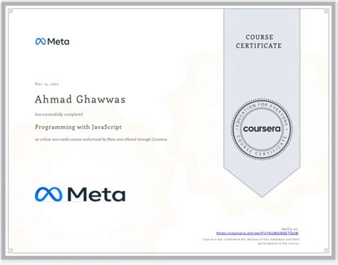Ahmad Ghawwas On Linkedin My First Certificate