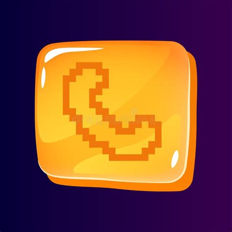 Handset Glossy Ui Button With Pixelated Icon Stock Vector Illustration Of Arcade Isolated