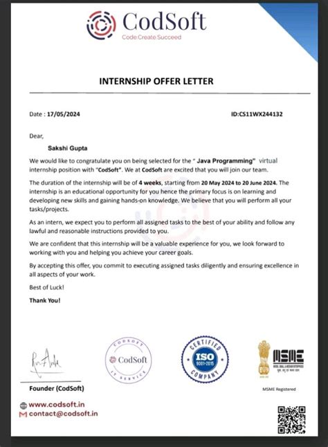 Sakshi Gupta On Linkedin Internshipjourney Newbeginnings Codsoft