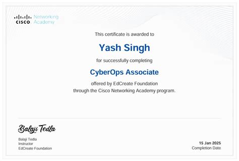 Ciscocyberops Cisconetworkingacademy Cybersecurity Continuouslearning Yash Pratap Singh