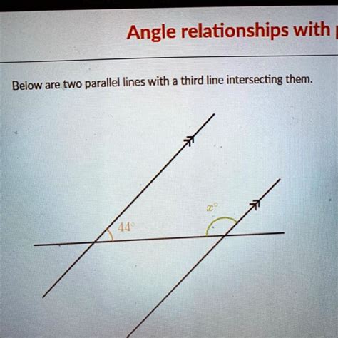 Solved Below Are Two Parallel Lines With A Third Line Intersecting